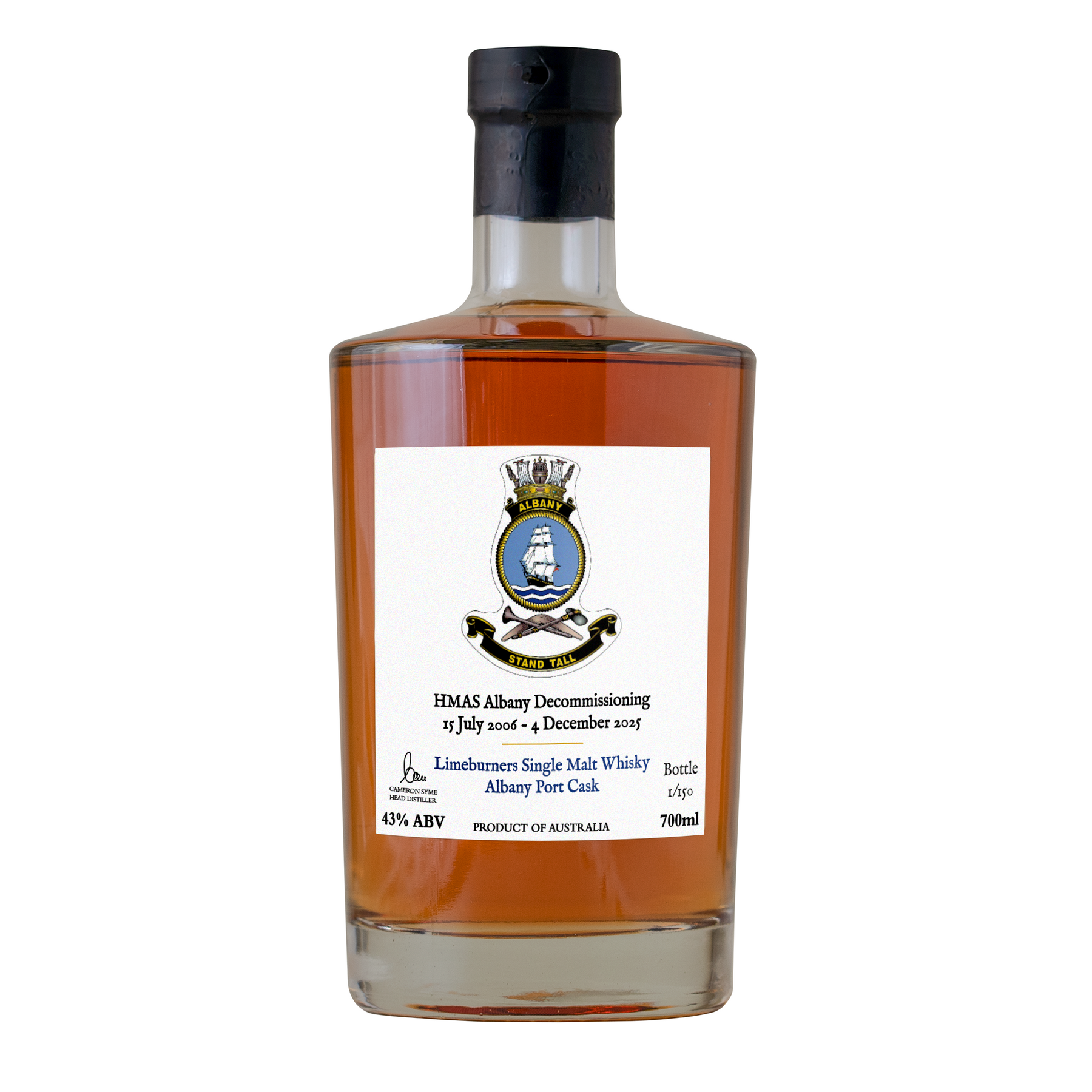 HMAS Albany Limeburners Single Malt Albany Port Cask Whisky 43% – Great ...