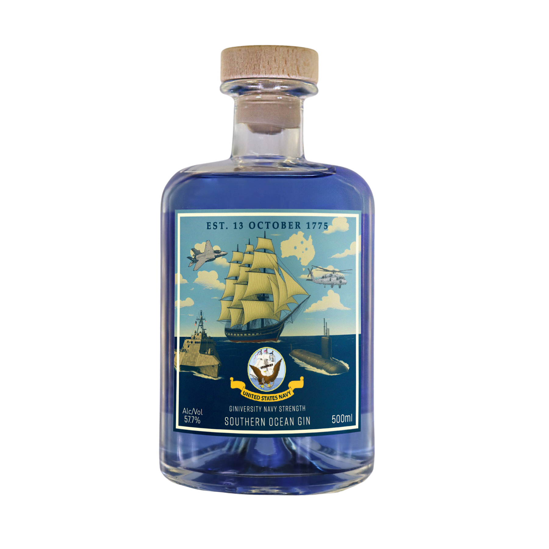 US Navy - Giniversity Southern Ocean Navy Strength Gin 500ml – Great ...
